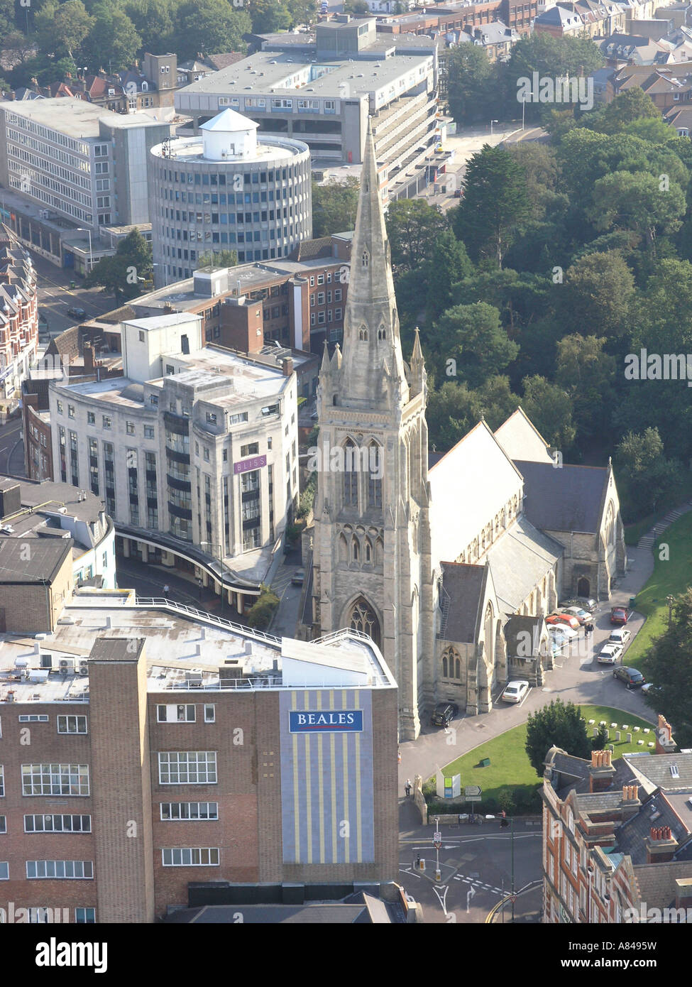 bournemouth town from bournemouth eye aerial ballon flight dorset ...