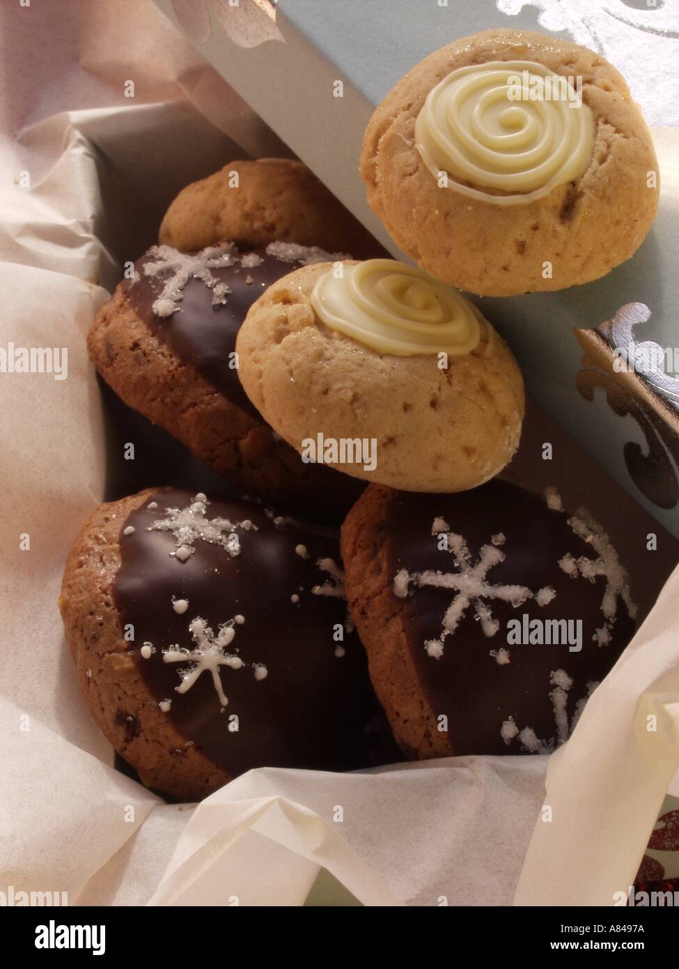 Cinnamon biscuits and cherry biscuits for giving Stock Photo - Alamy