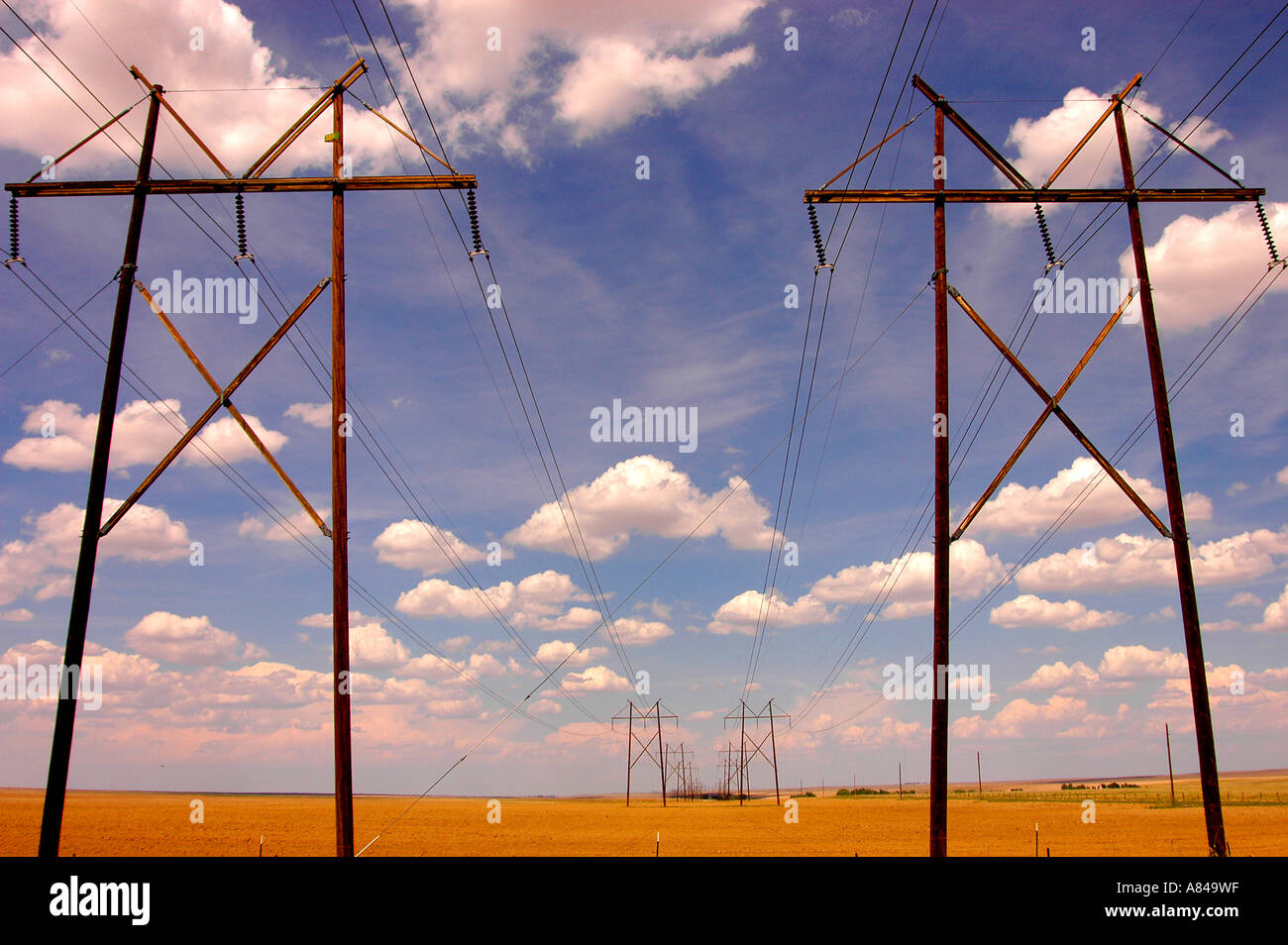 Power lines in eastern Colorado Stock Photo - Alamy