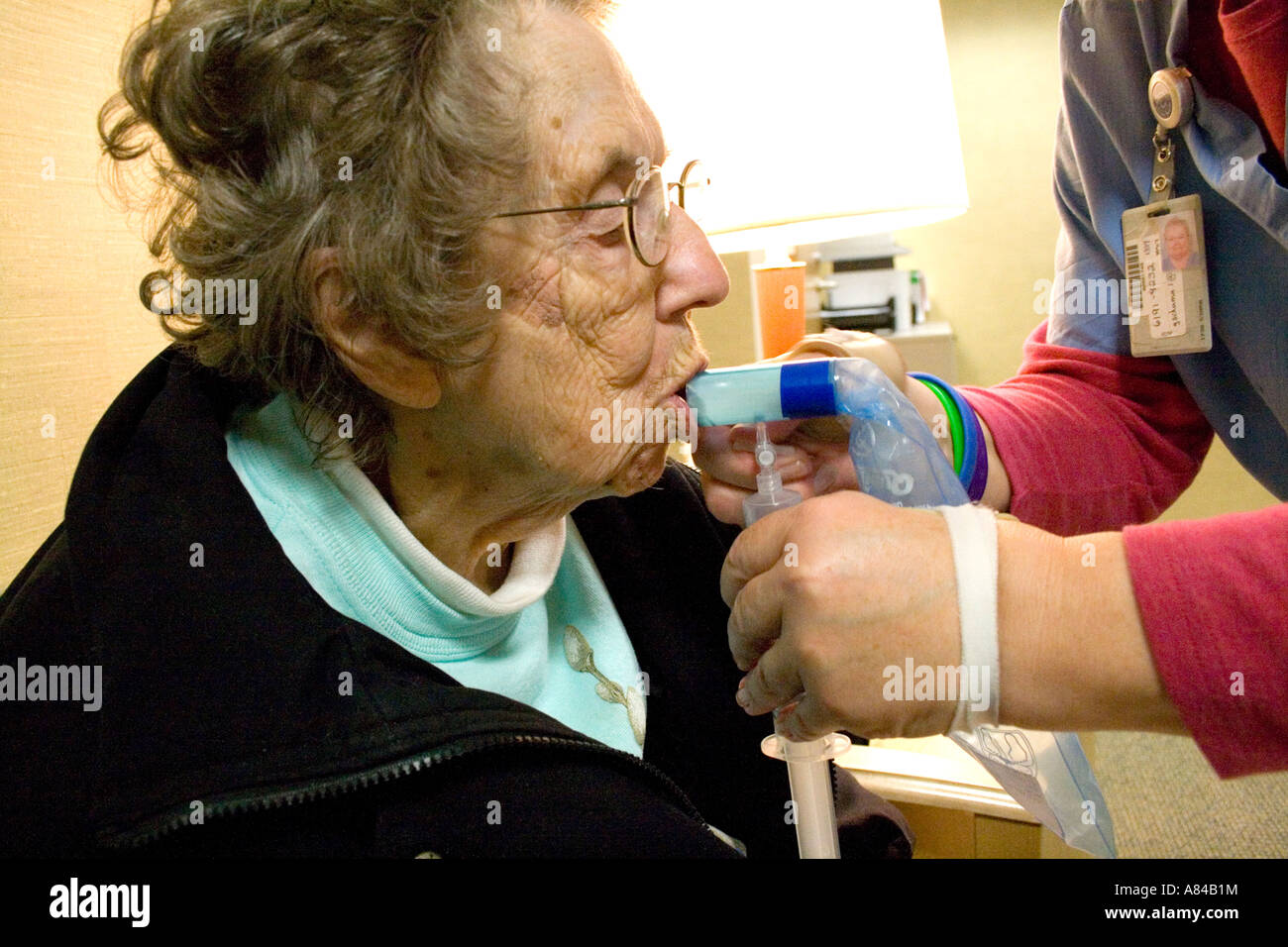 Patient age 94 performing HIDA hydrogen breath test. University of ...