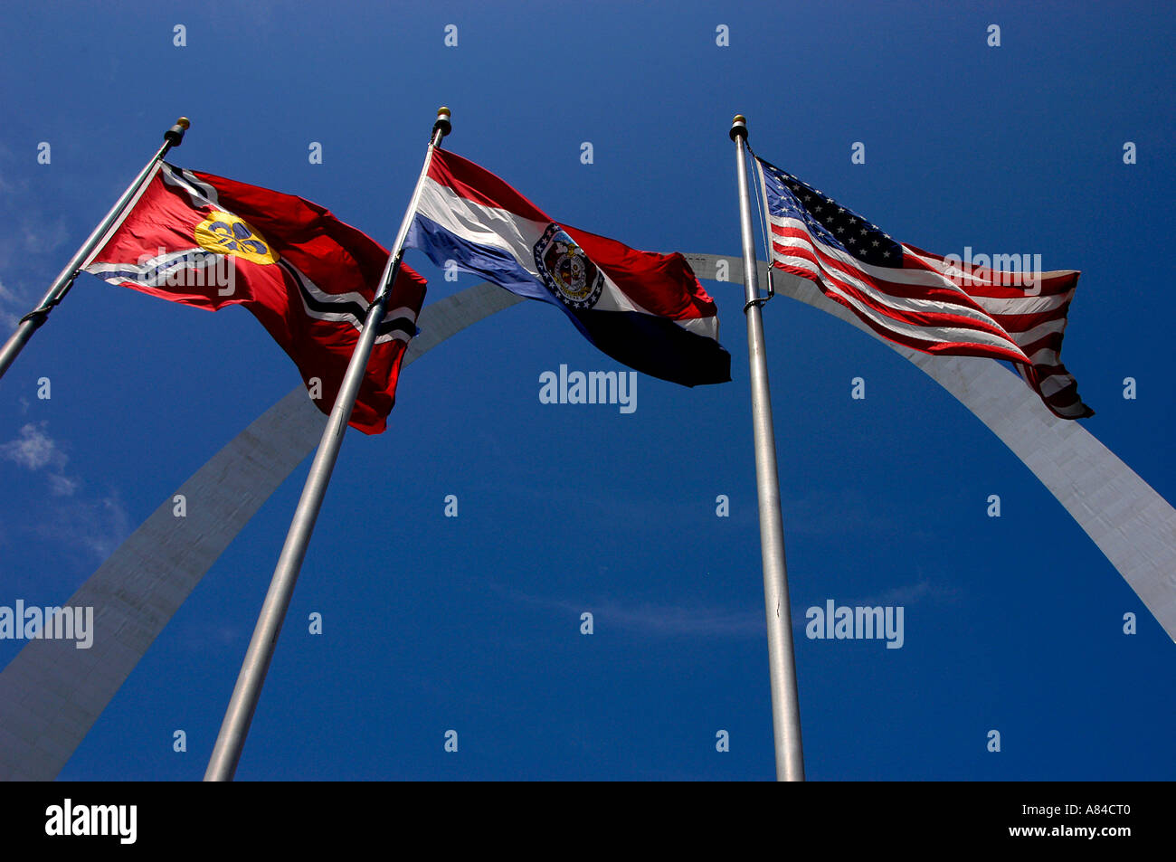 Gateway Arch and Flags St. Louis, Missouri Stock Photo - Alamy