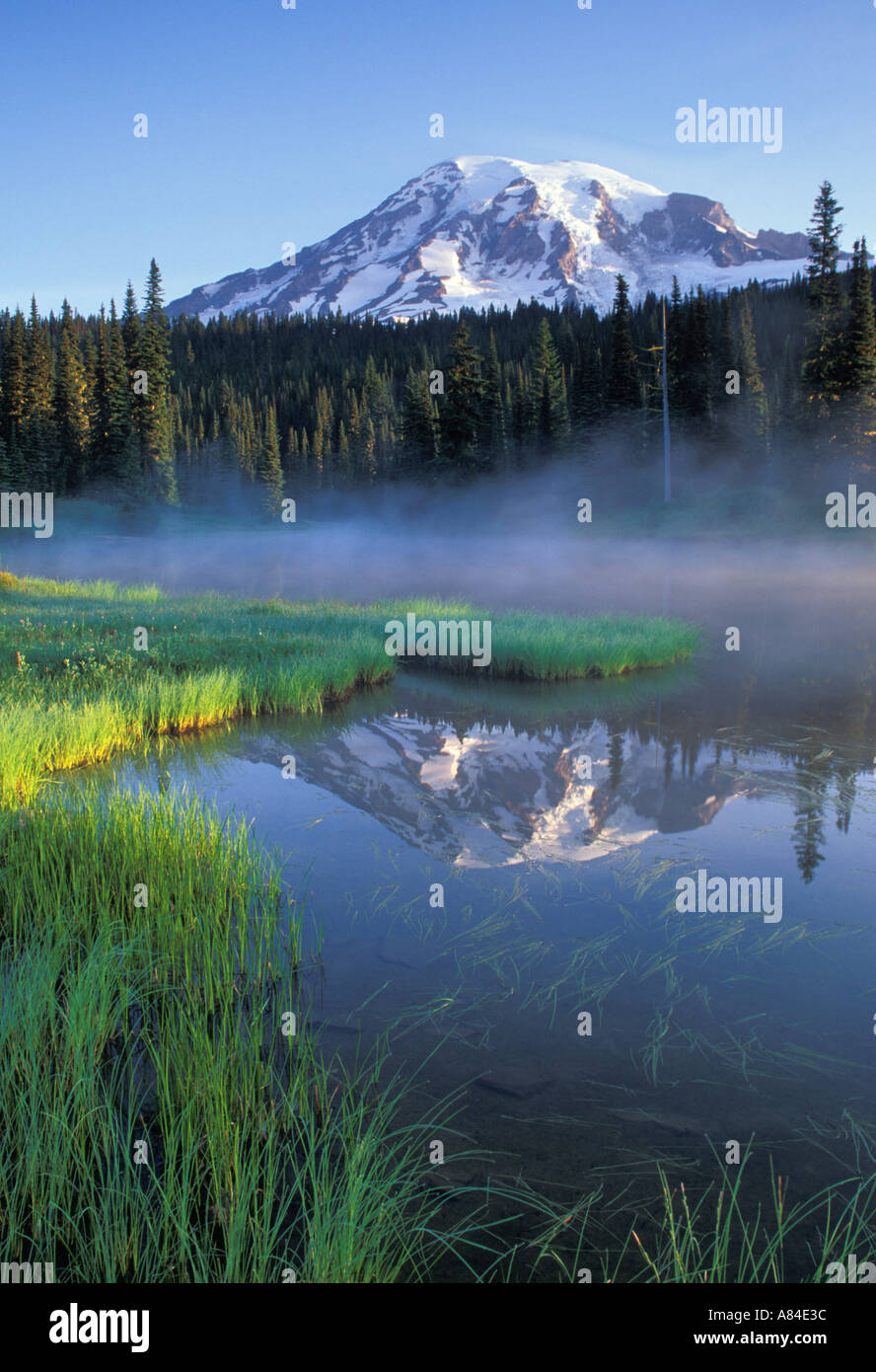 Mount Rainier reflected in Reflection Lake Mount Rainier National Park ...