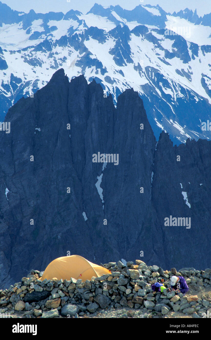 Climbers camp on Sahale Arm North Cascades National Park Washington ...