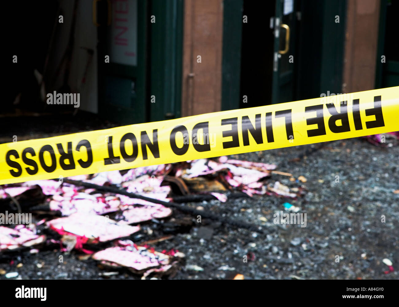 DO NOT CROSS FIRE LINE Stock Photo - Alamy