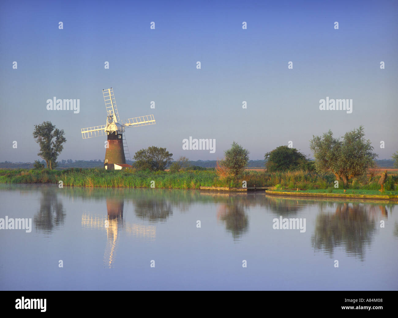 St Bennets Windpump on River Thurne in Norfolk Broads England UK Stock ...