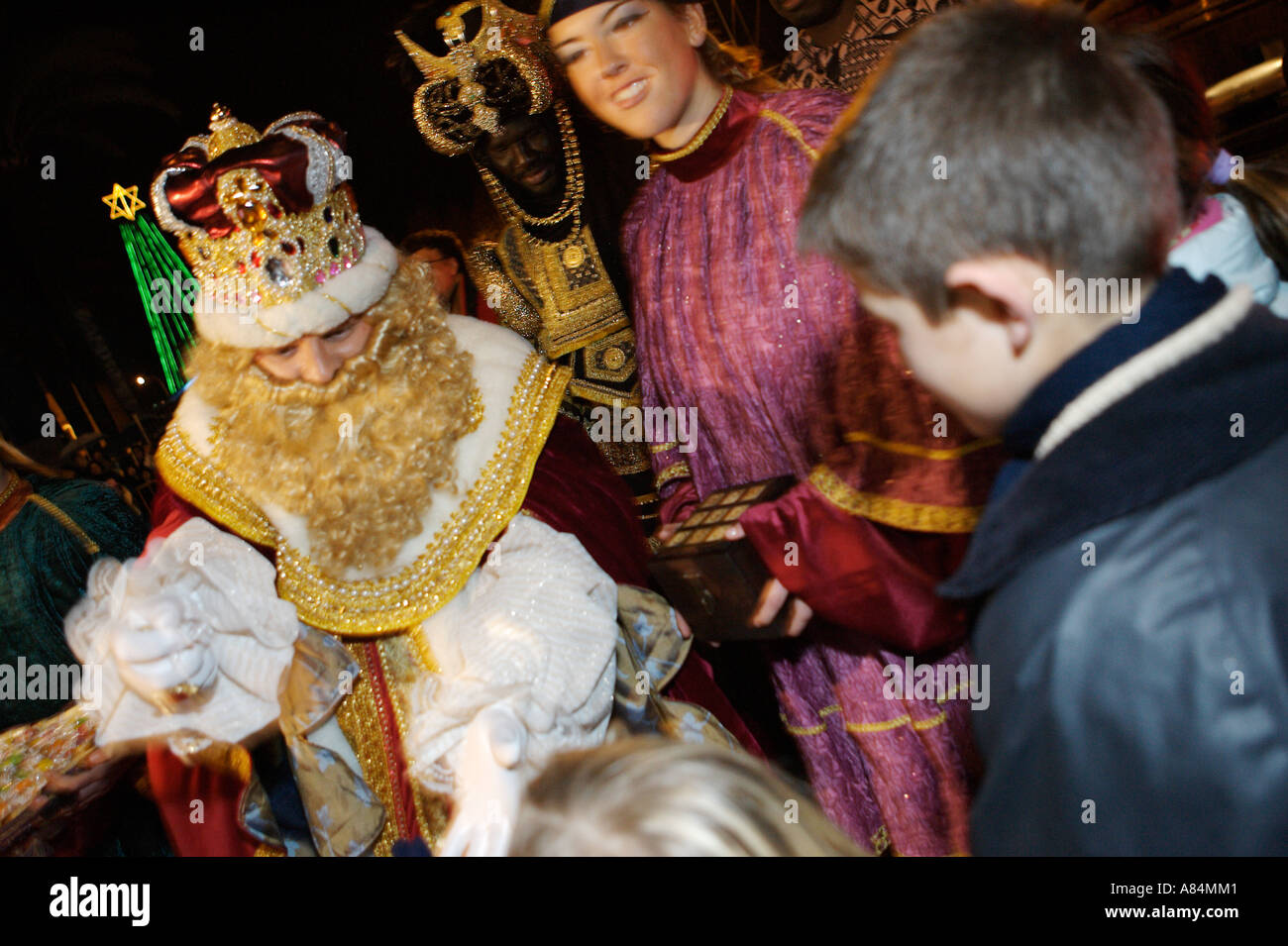 Nativity scene play in Mallorca Stock Photo - Alamy
