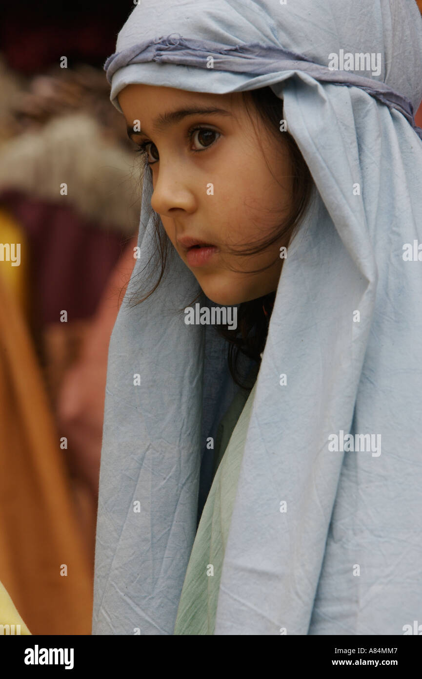 Nativity scene play in Mallorca Stock Photo - Alamy