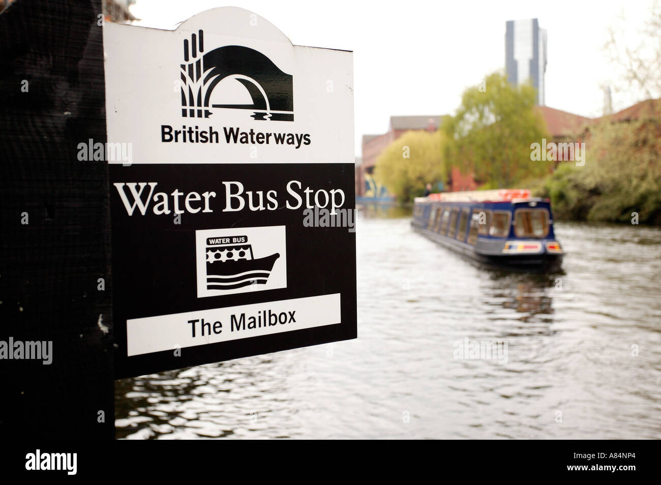 Water bus stop in Birmingham UK along canals in the city centre Stock ...
