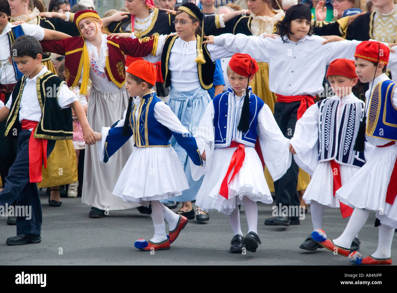 Australians of Greek descent celebrate at a festival with dancing in ...