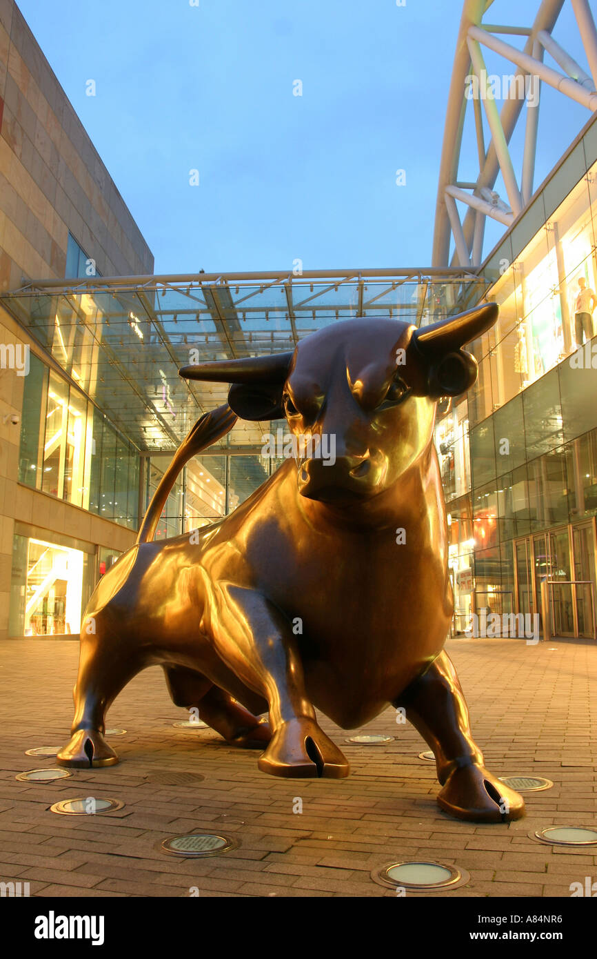The bronze Bullring Bull at the Bullring Shopping Centre Birmingham UK ...