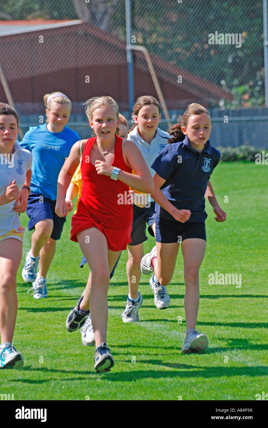 Children competing in primary school atheletics Hobart Tasmania Stock ...