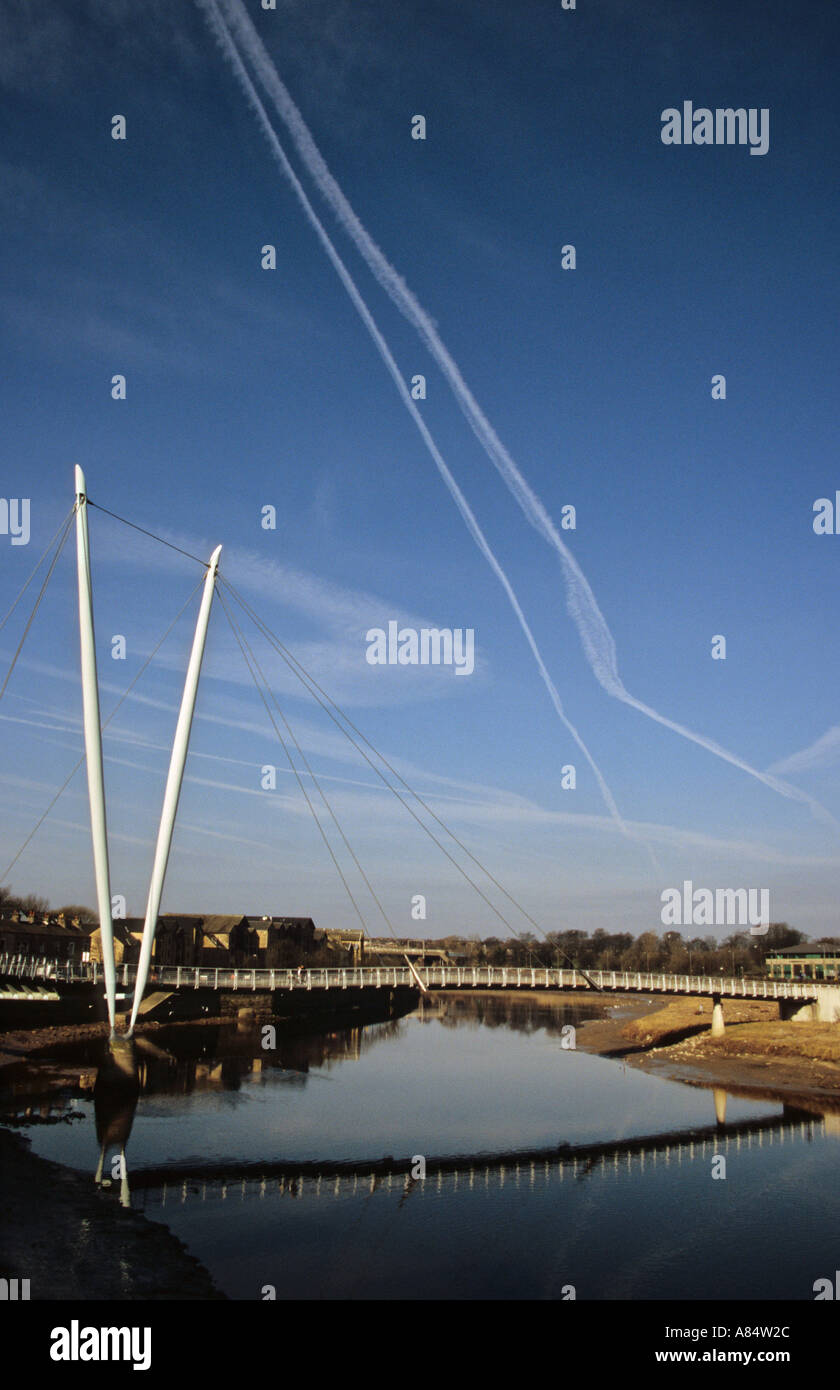 Millennium Bridge at St Georges Quay Lancaster in Lancashire Stock ...