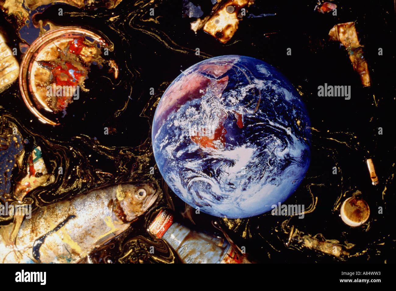 Artwork. Polluted World concept Stock Photo - Alamy