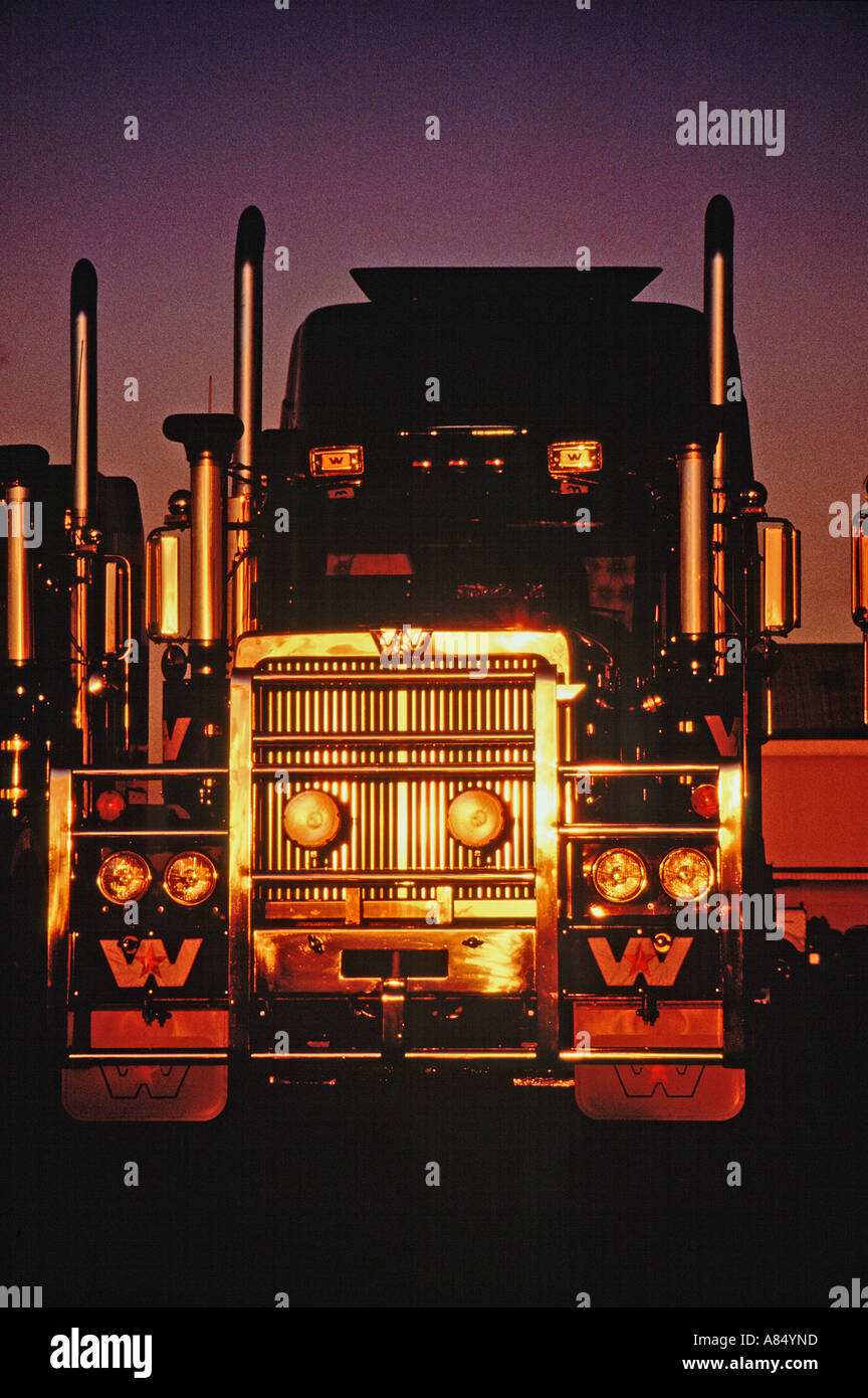 Machines. Road Transport. Front view of big truck Stock Photo - Alamy