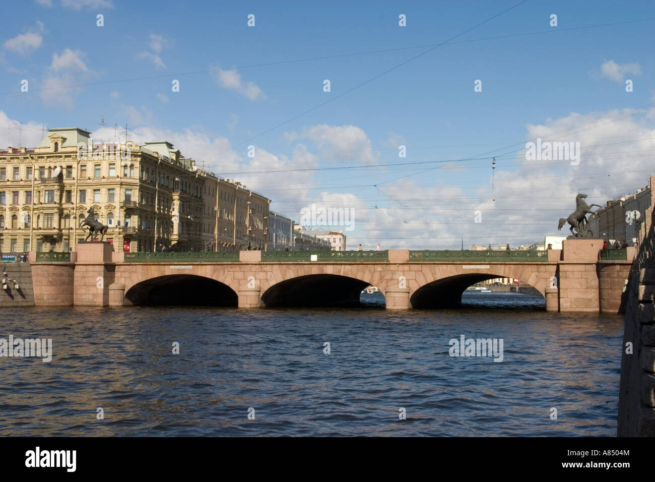 The Anichkov Bridge, Nevsky prospect. Saint Petersburg. Russia Stock ...
