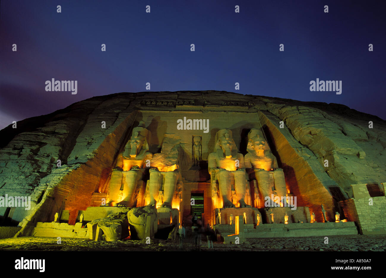 Colossal Figures of Ramesses II dusk Stock Photo - Alamy