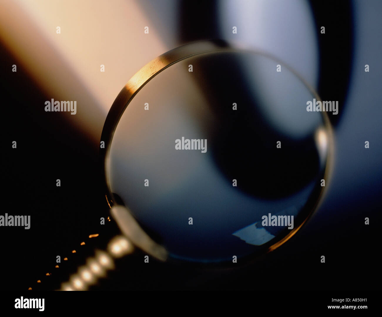 Still life. Optical magnifying glass Stock Photo - Alamy