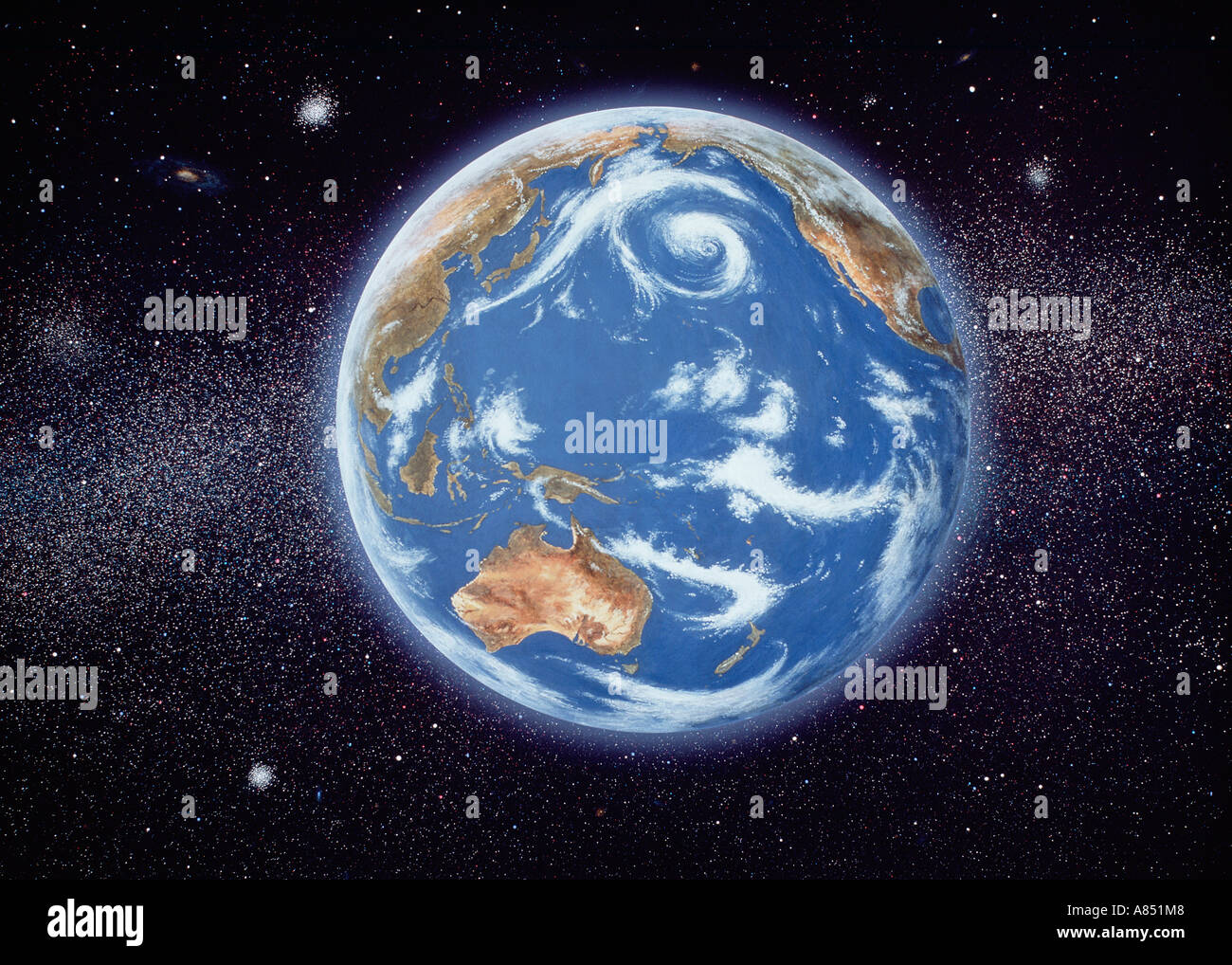 Illustration of Planet Earth in space Stock Photo - Alamy