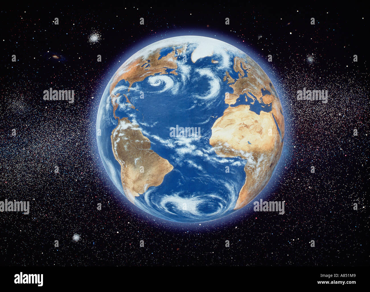 Illustration of Planet Earth in space Stock Photo - Alamy