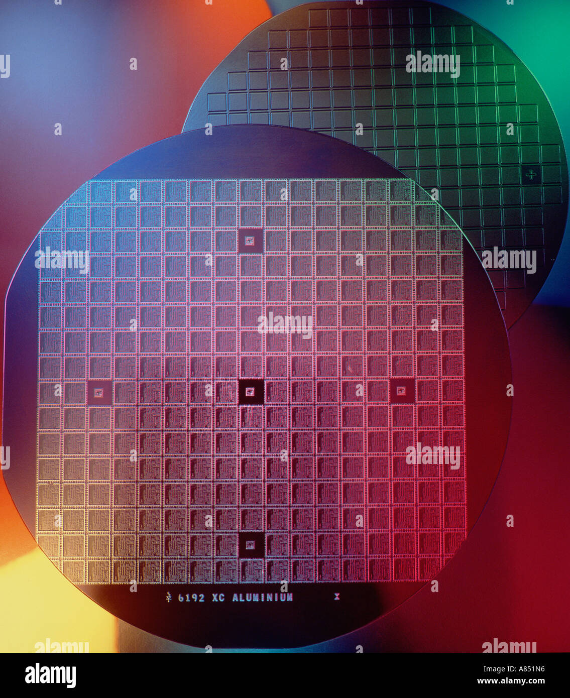 Still life of silicon wafers integrated circuits Stock Photo - Alamy