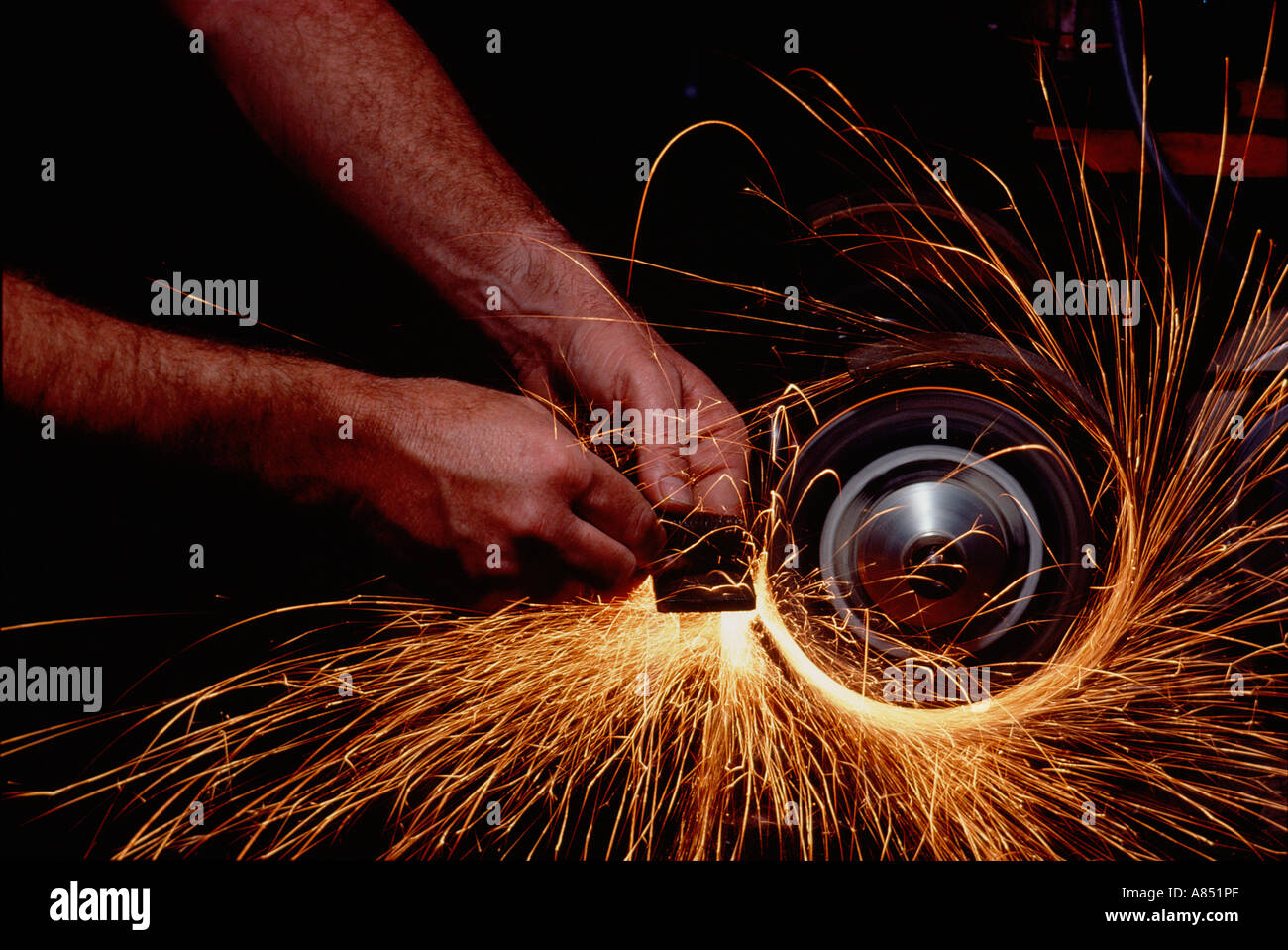 Wheel grinding machine spinning close hi-res stock photography and ...