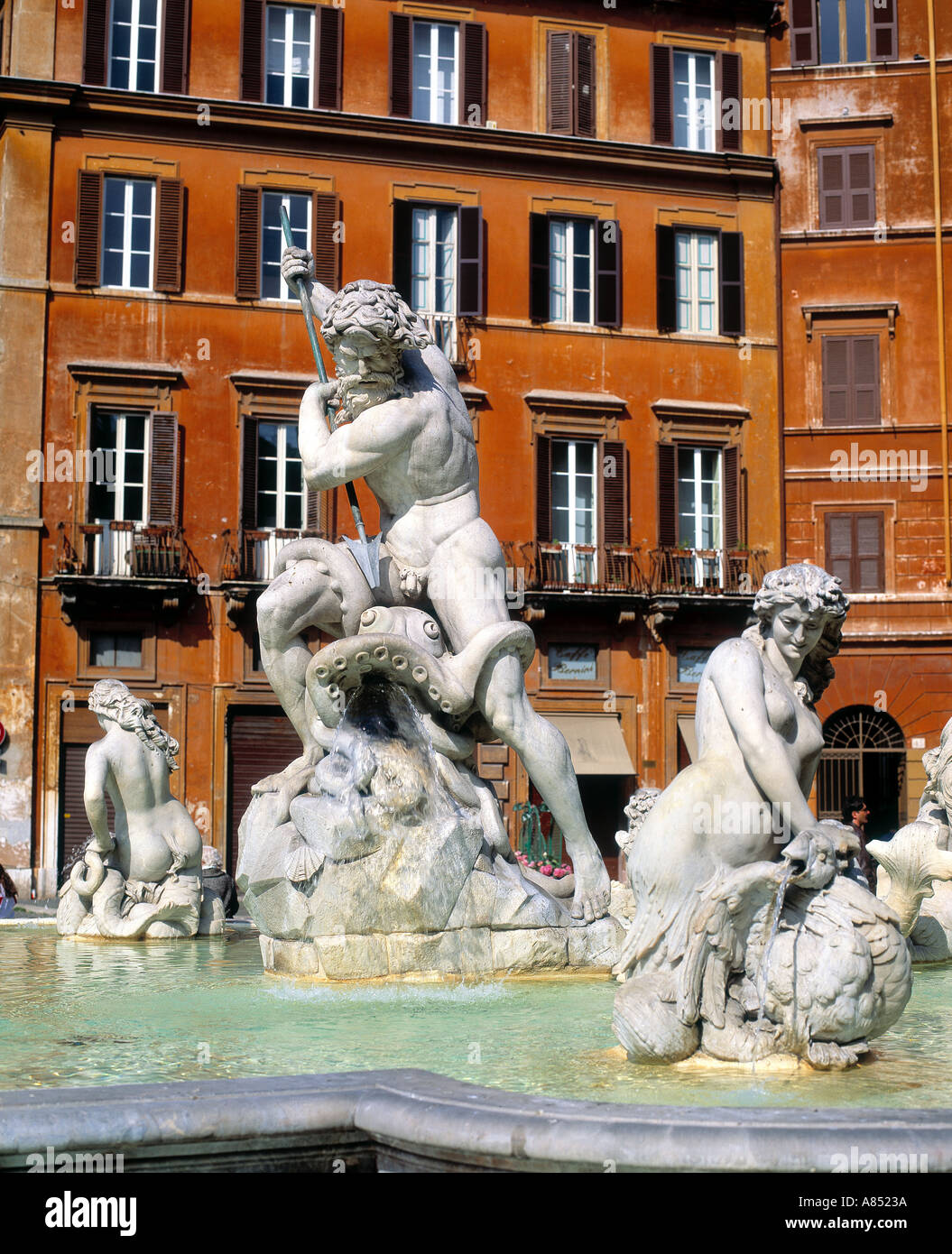 Rome, Piazza Navona, Fountain Stock Photo - Alamy