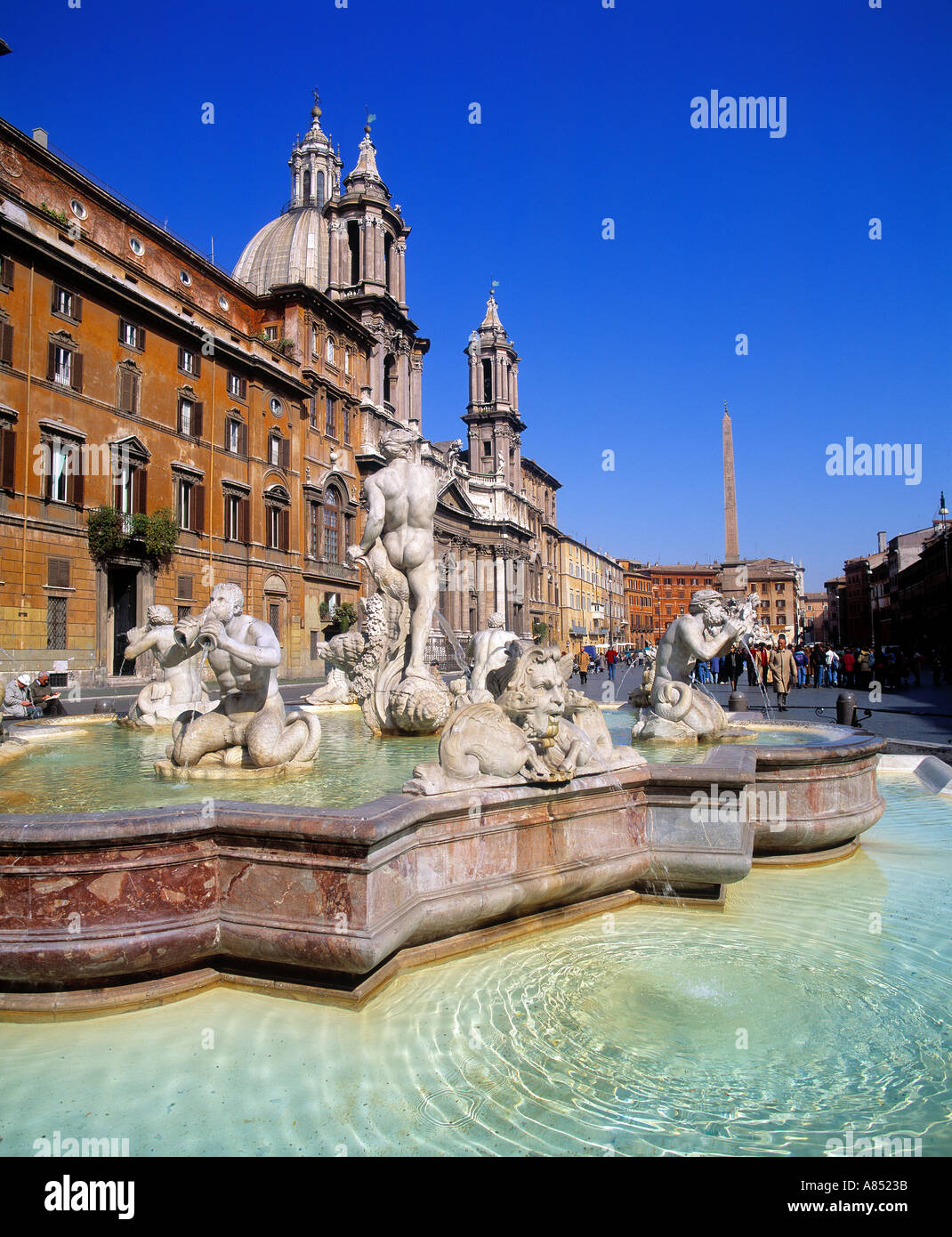 Rome, Piazza Navona, Fountain Stock Photo - Alamy