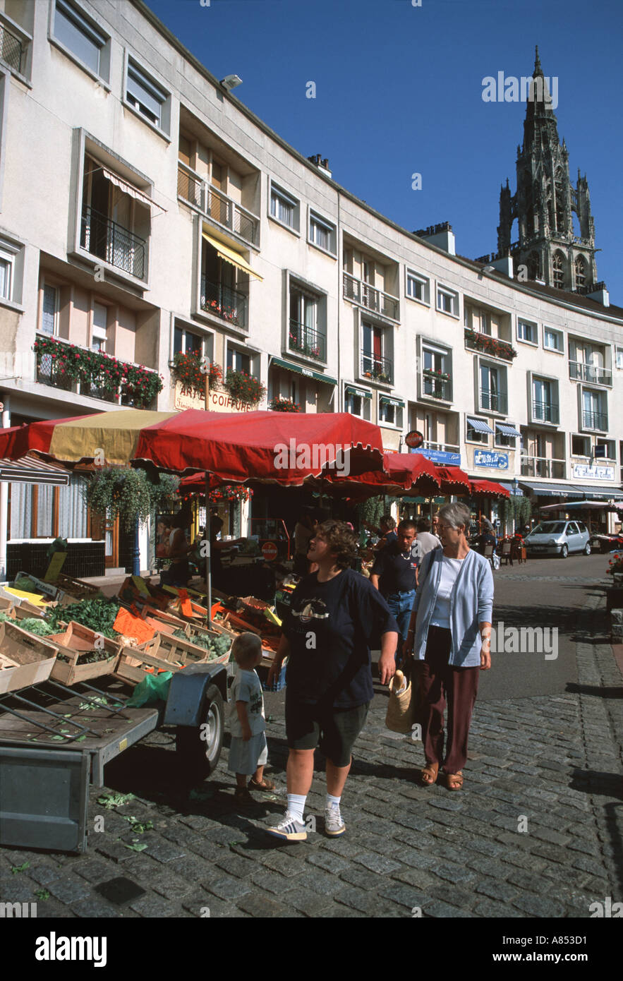 The market at Caudebec Stock Photo - Alamy