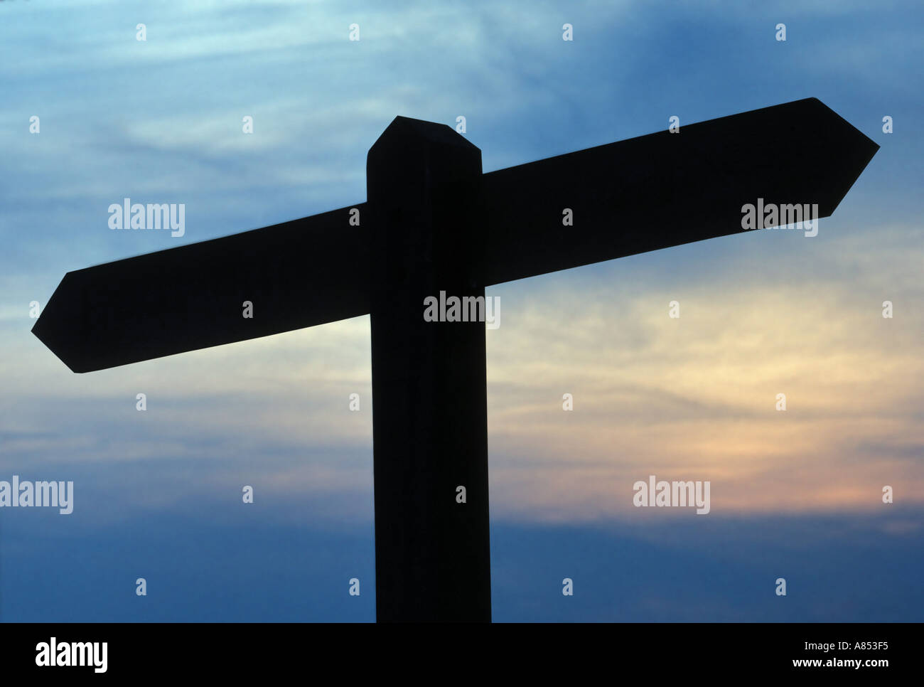 signpost in silhouette Stock Photo - Alamy