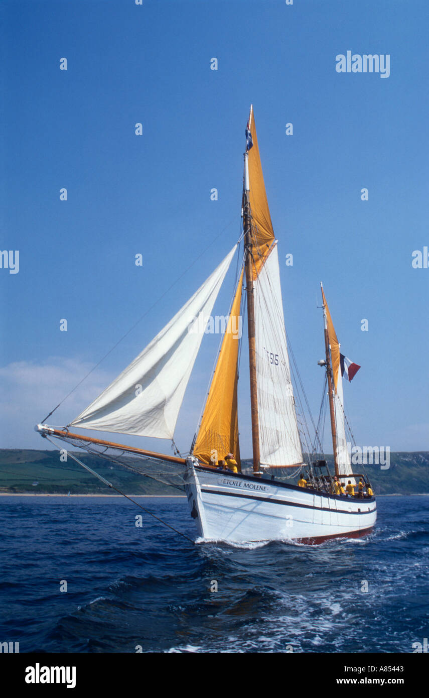 The 1954 gaff rigged ketch French tuna trawler Étoile Molène now used ...