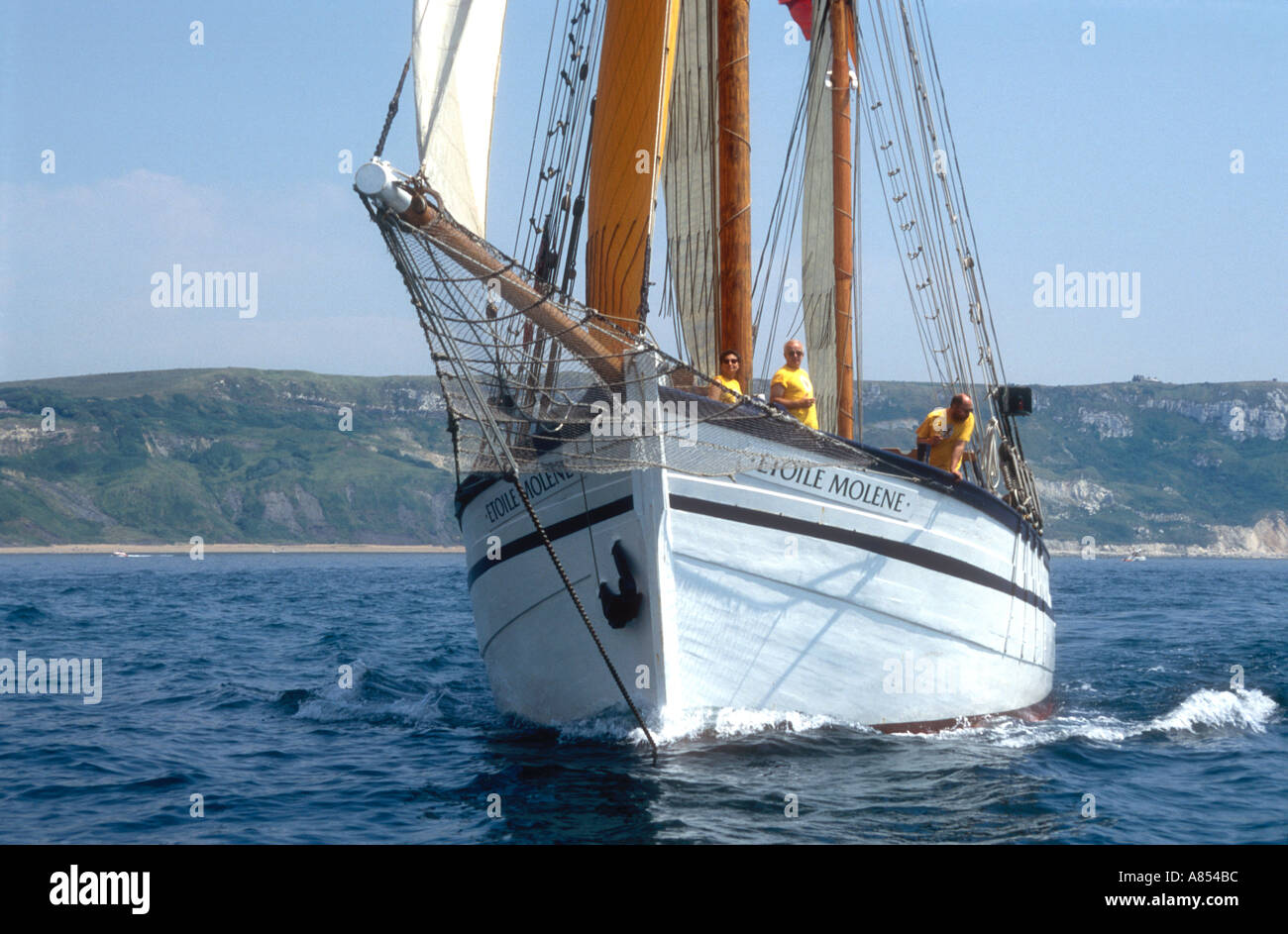 The 1954 gaff rigged ketch French tuna trawler Étoile Molène now used ...