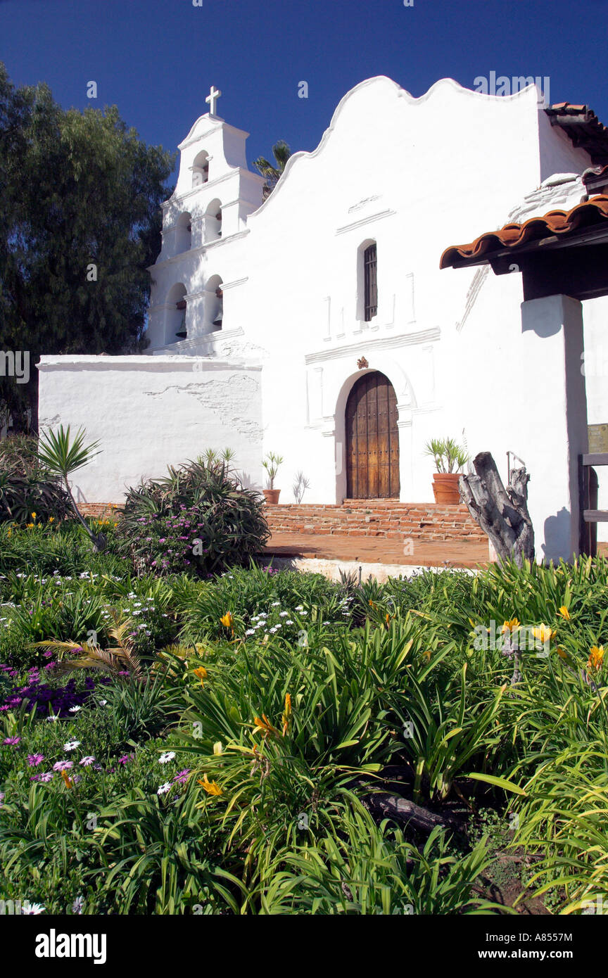 The exterior front of the Mission Basilica San Diego de Alcala near San ...