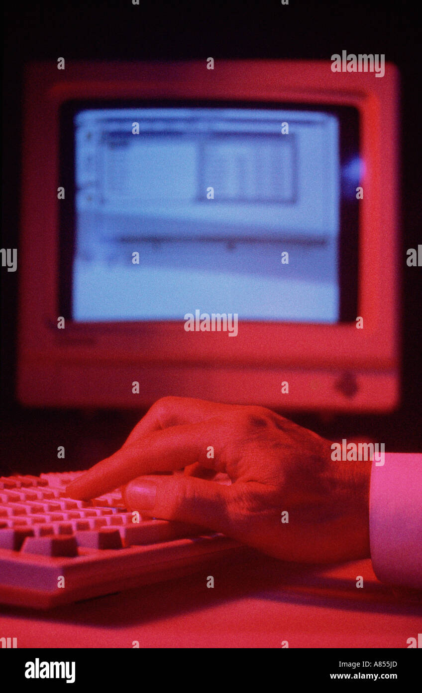 Keyboard screen hands closeup colour hi-res stock photography and ...