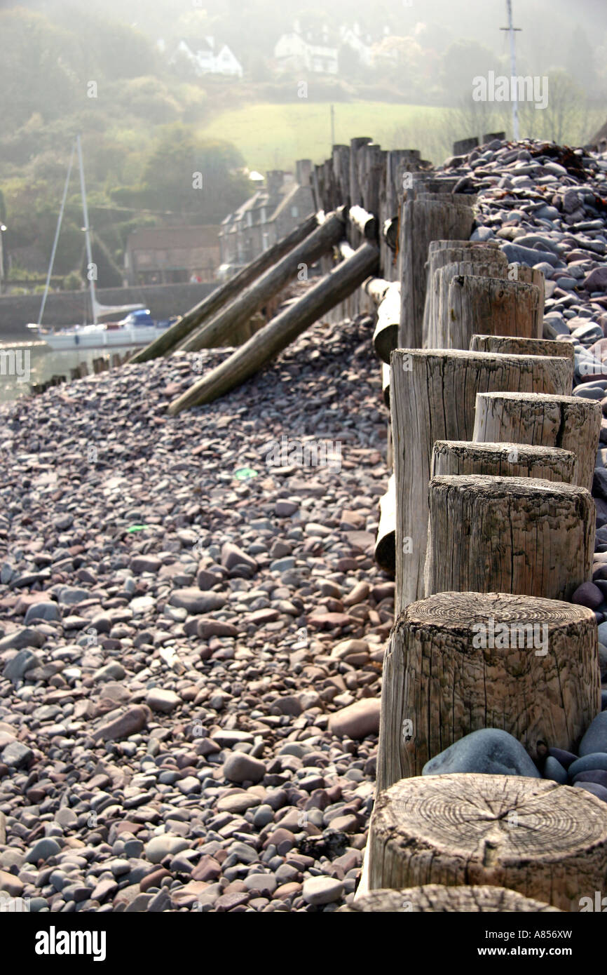 Porlock Weir Beach Defence 2 Stock Photo - Alamy