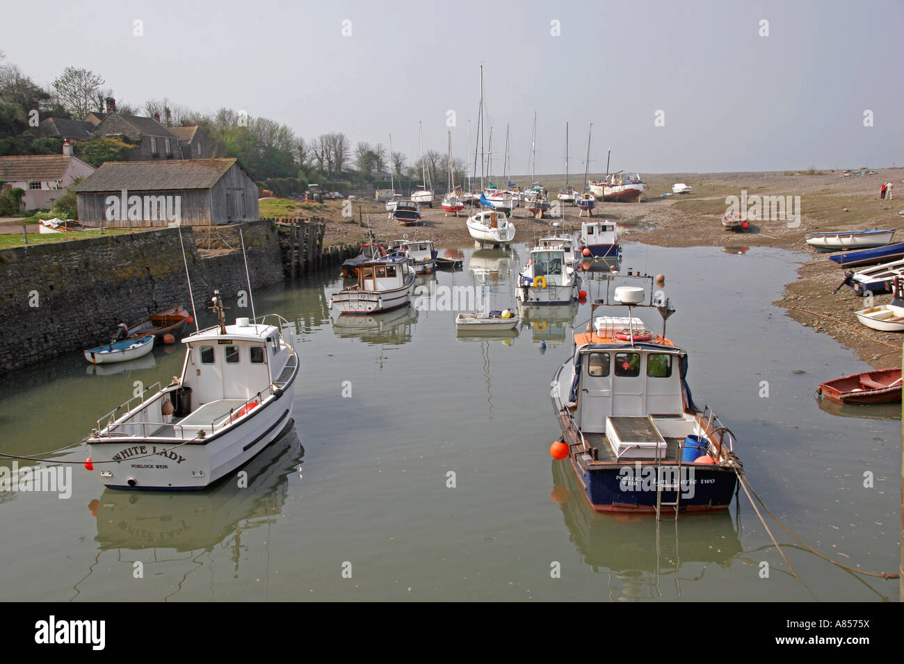 porlock weir harbor Stock Photo - Alamy