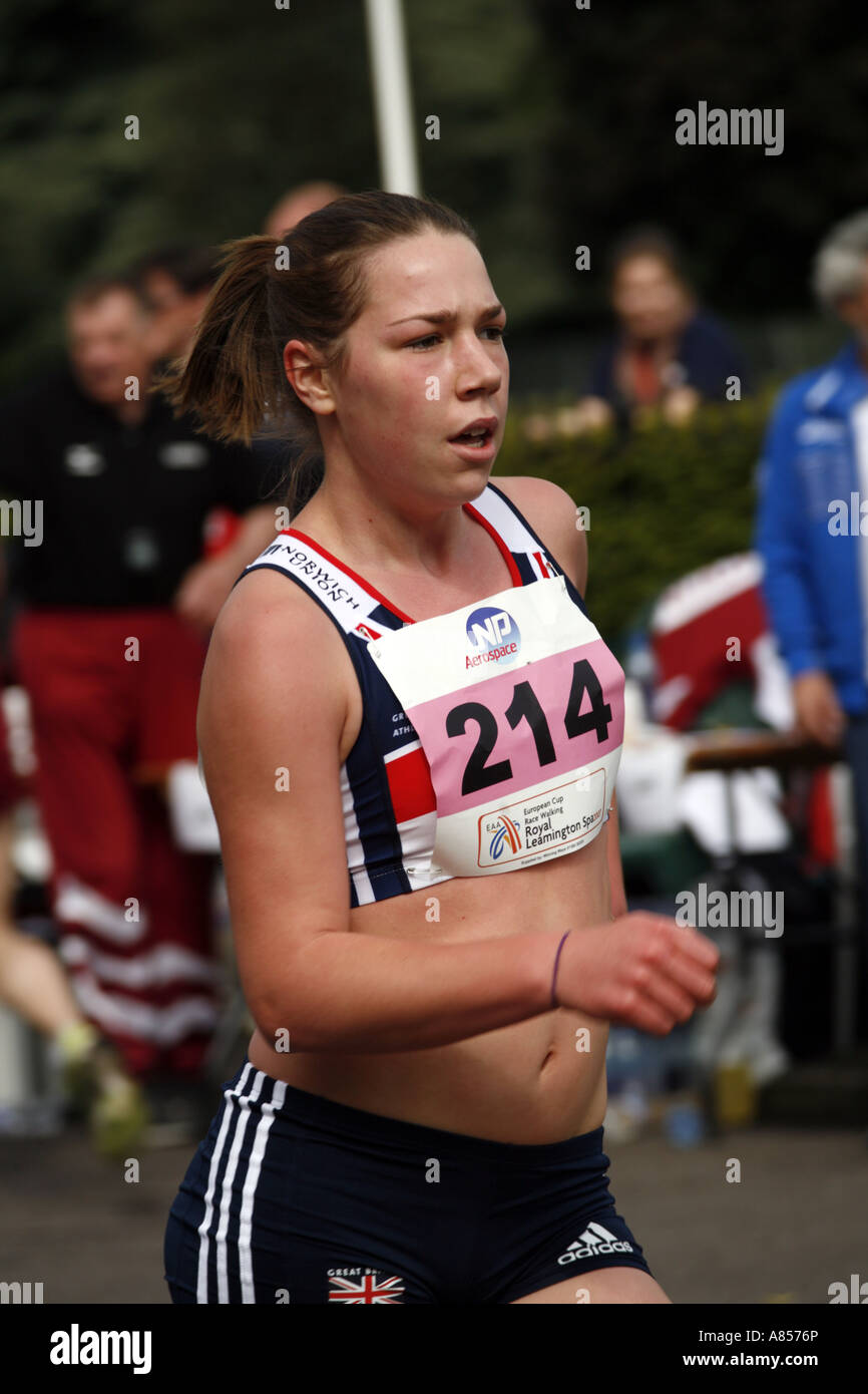 Rebecca Mersh competing in the Junior Women's Walking Race 7th European ...