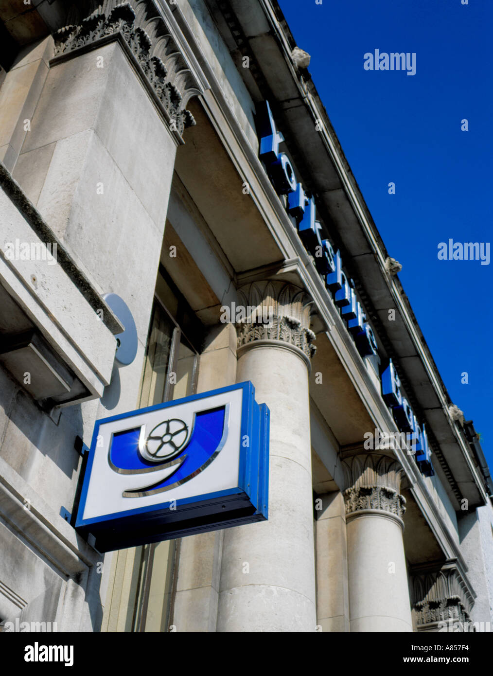 Yorkshire Bank sign and logo on a branch office, Barnard Castle, Durham ...