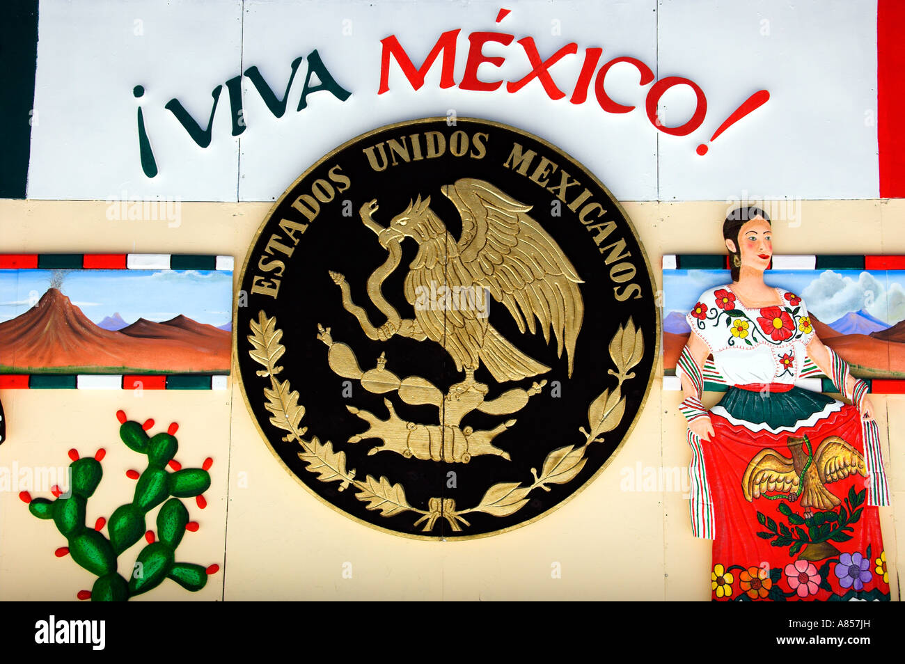 A welcome sign on the streets and shopping areas of Loreto Mexico Stock ...