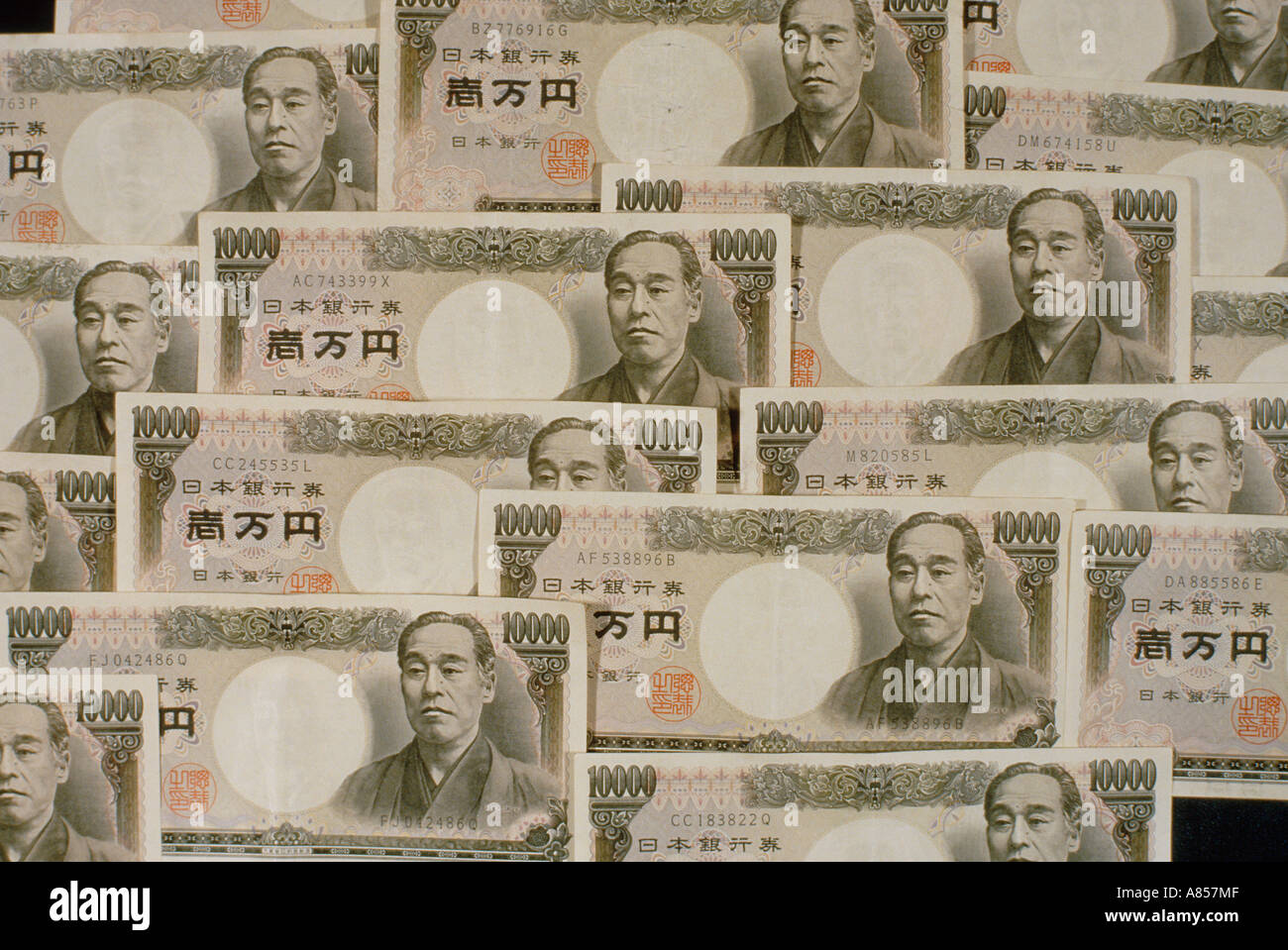 Still life. Money. Japanese Currency 10,000 Yen Notes featuring ...