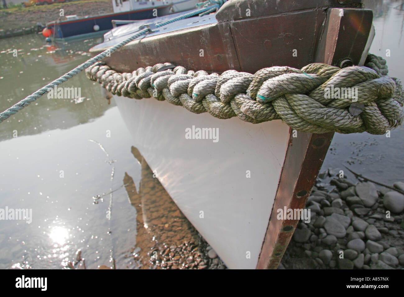 Braided Rope & Boat 2 Stock Photo - Alamy