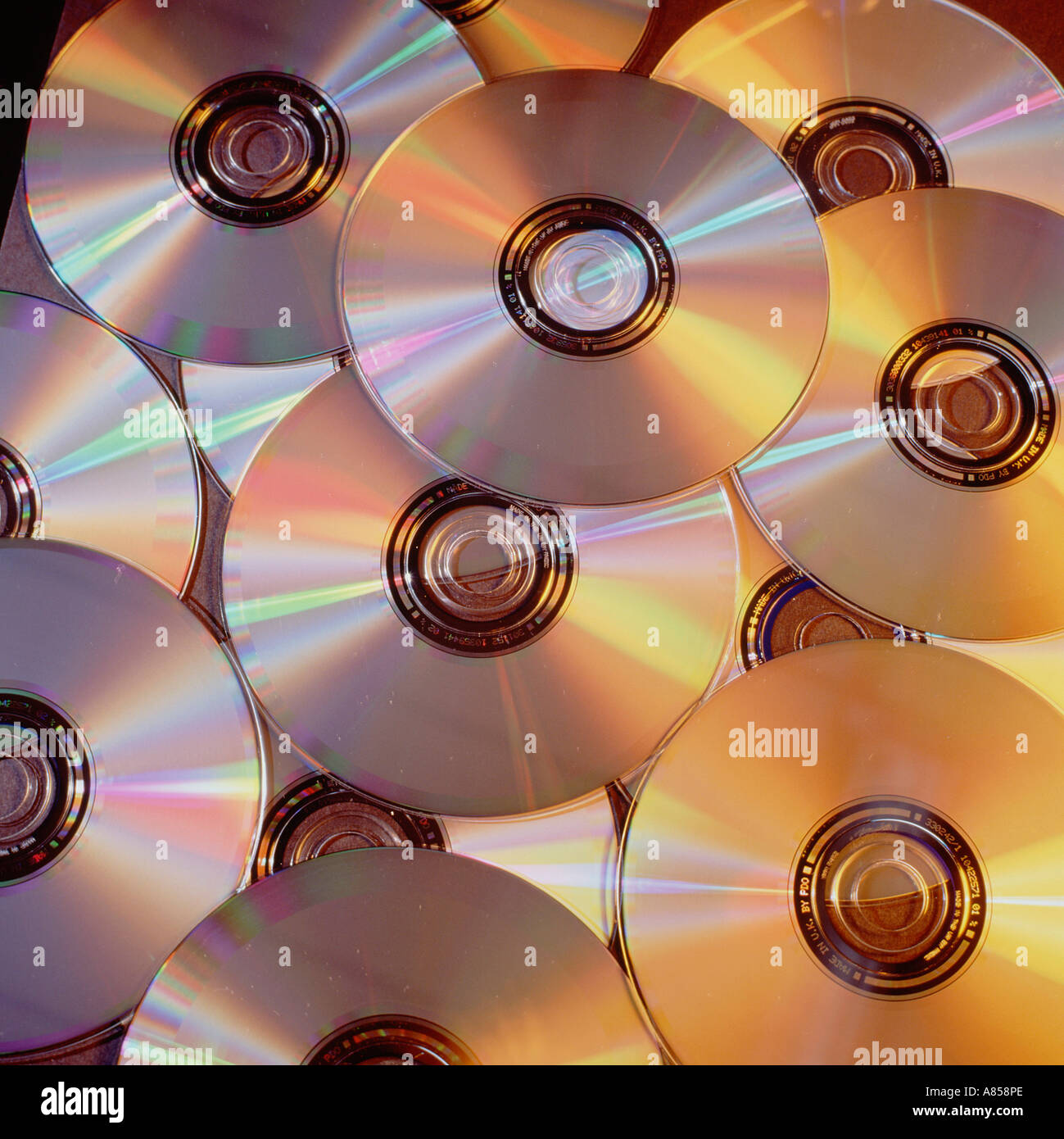 Still-life pile of DVD discs Stock Photo - Alamy