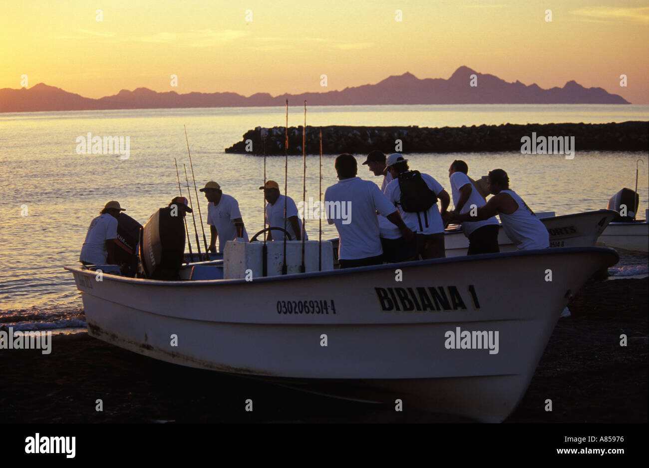Ponga Fishing Sea of Cortez Loreto Mexico Stock Photo - Alamy