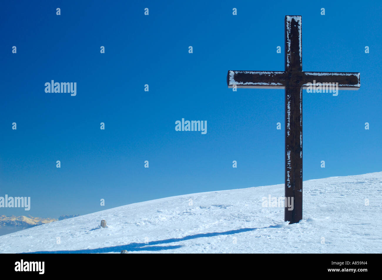 The cross on the ridge, in winter Stock Photo - Alamy