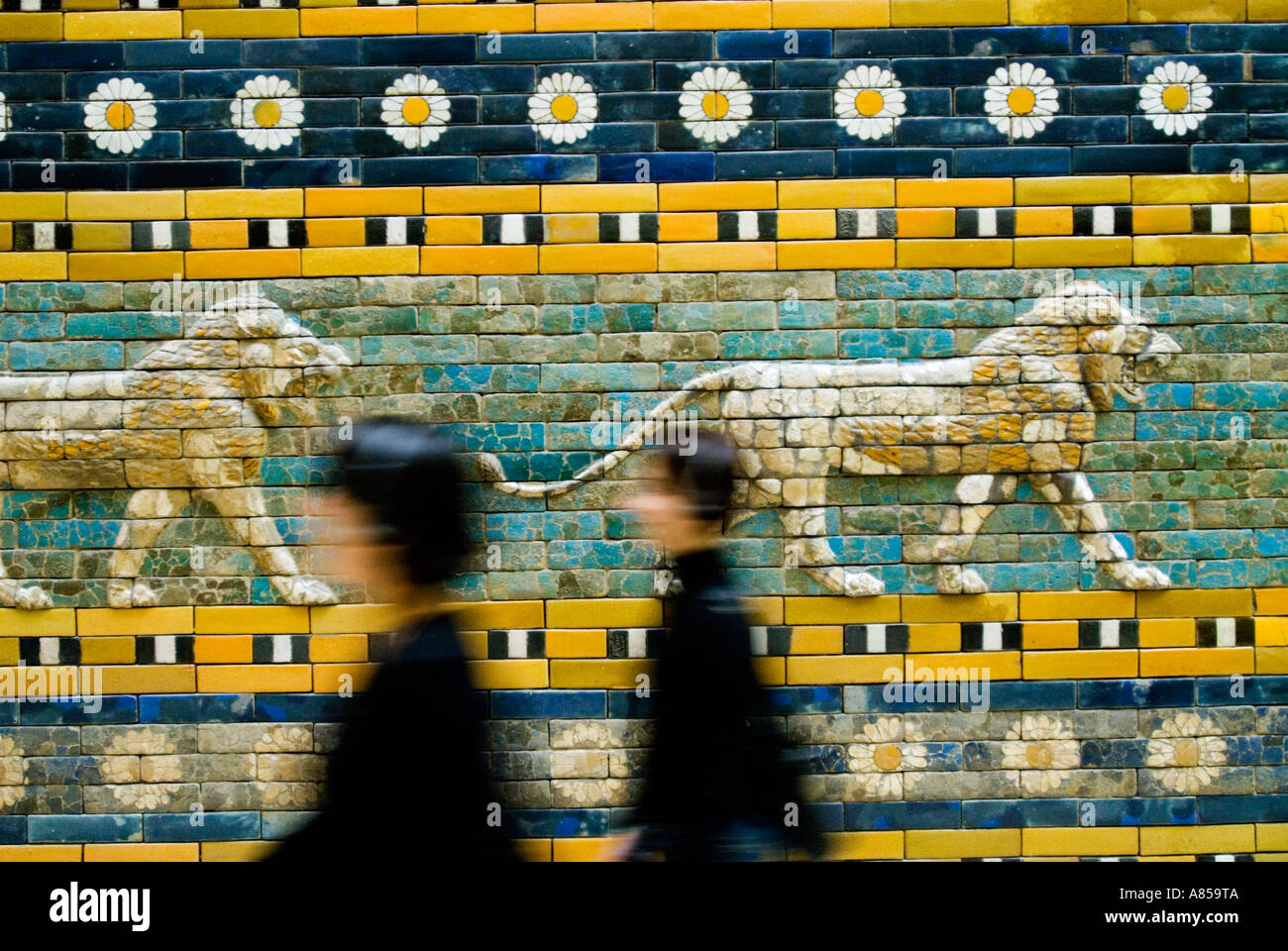 Processional Way with sacred lion mosaics leading to Ishtar Gate in ...