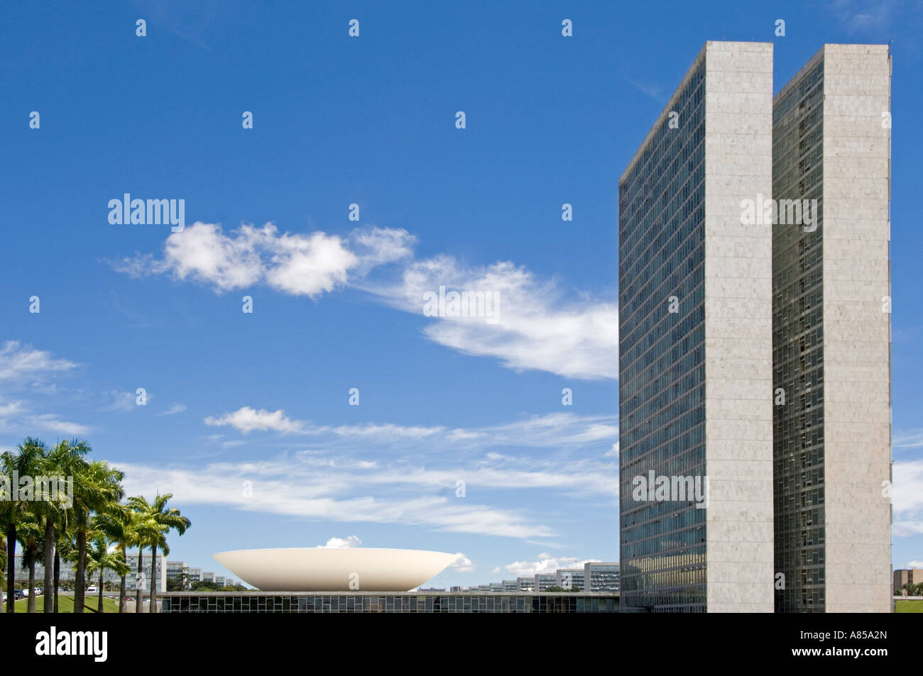 A view of The National Congress government buildings in Brasilia Stock ...