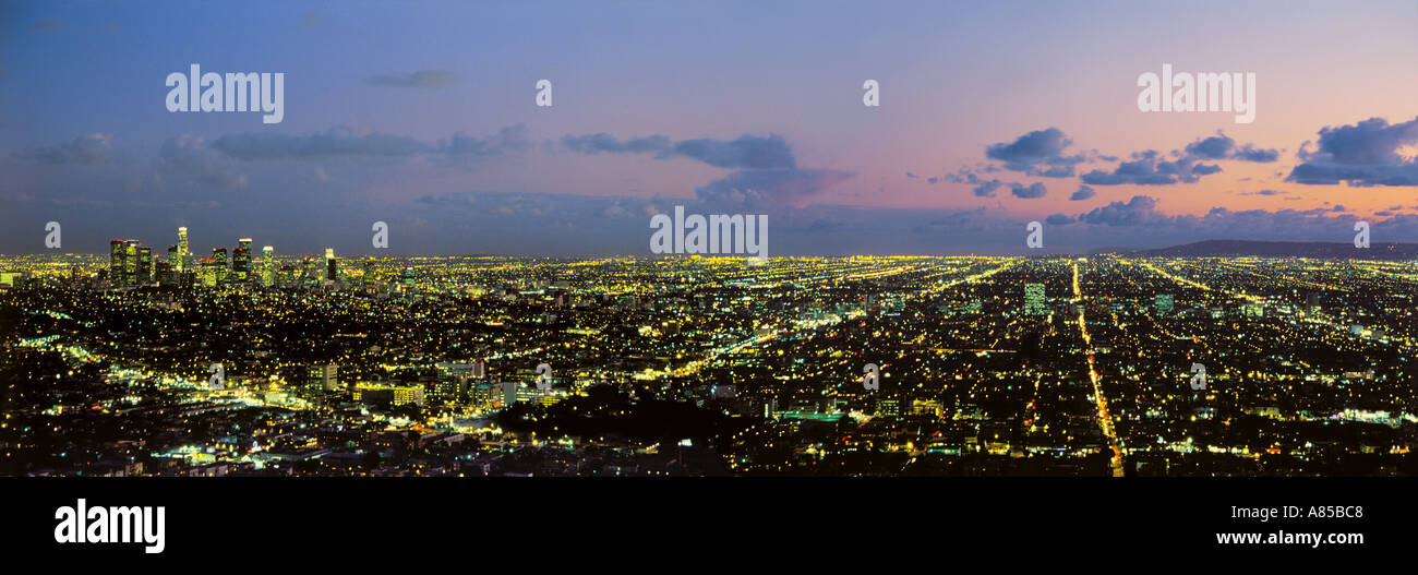 Los Angeles Skyline Panoramic California Stock Photo - Alamy