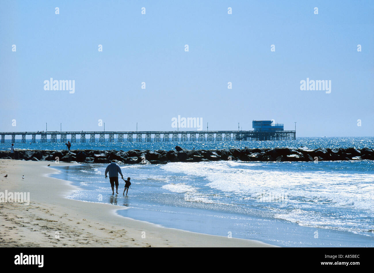 Newport Pier Newport Beach Balboa Peninsula California Stock Photo - Alamy
