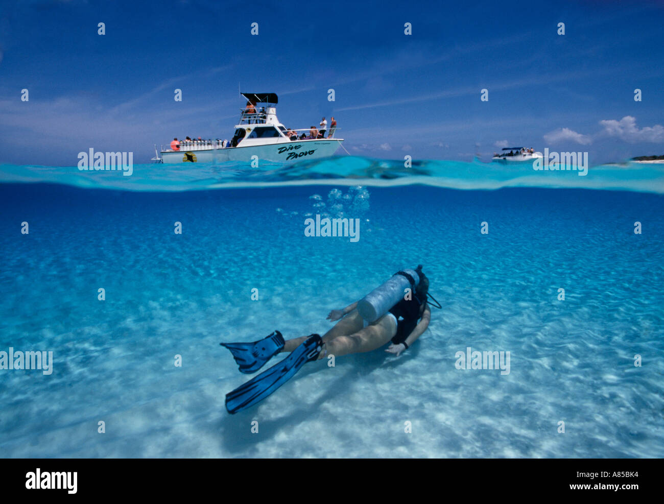 Turks Caicos Providenciales Provo Northwest Point shallows under over ...