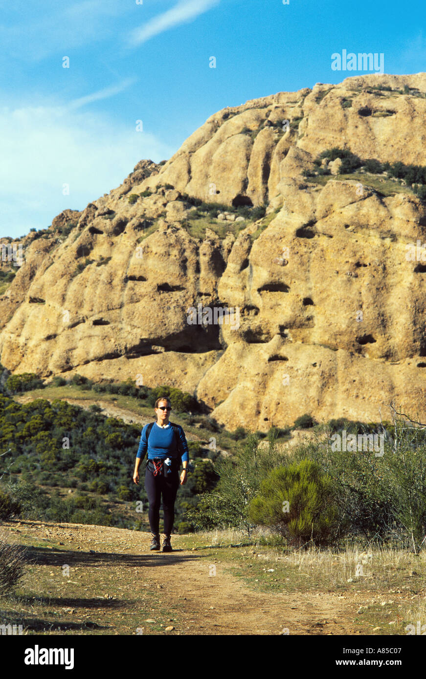 Hiker Backbone Trail Santa Monica Mountains National Recreation Area ...