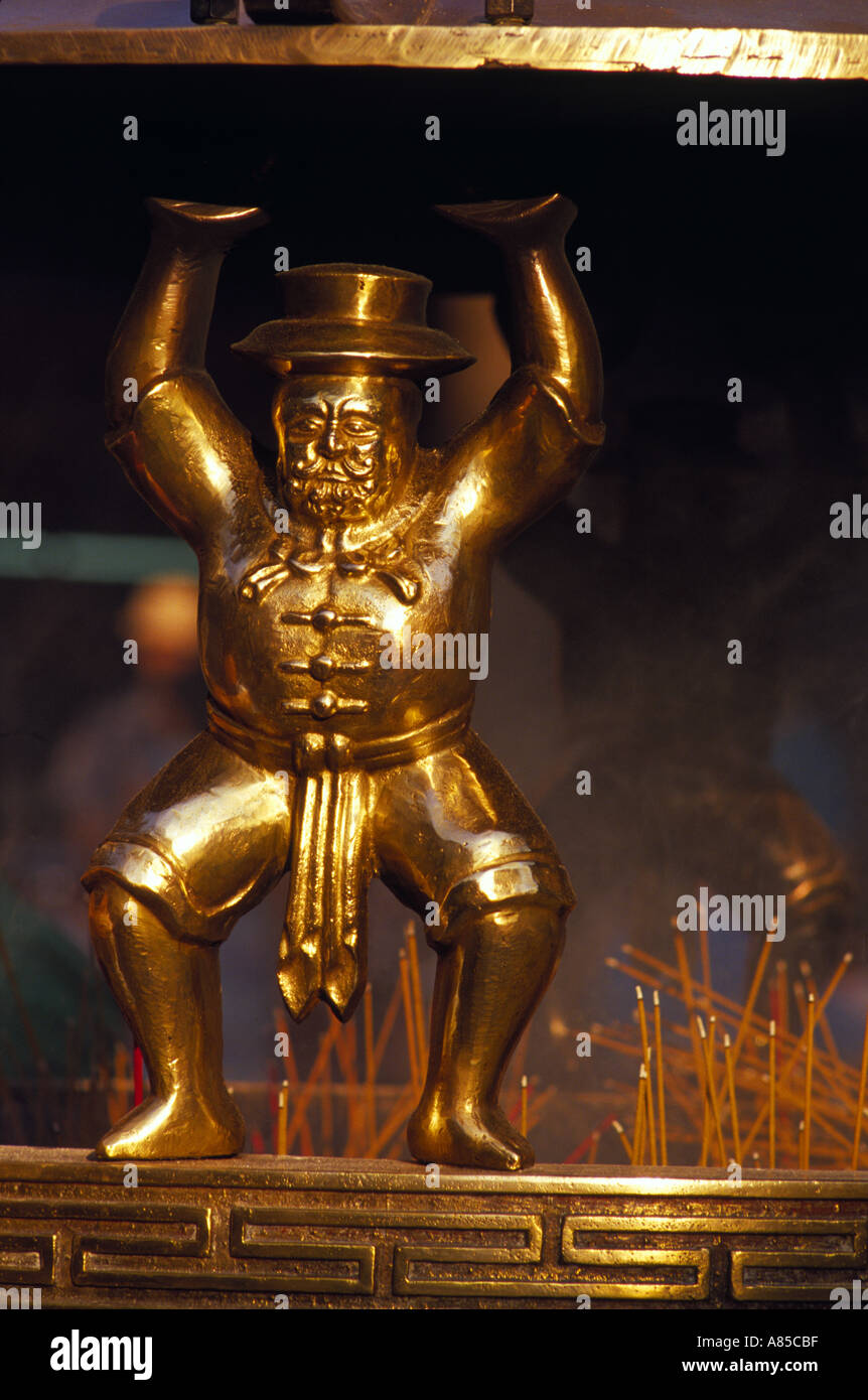 Metal figure from burner in Lung Shan temple Taipei Taiwan Stock Photo ...